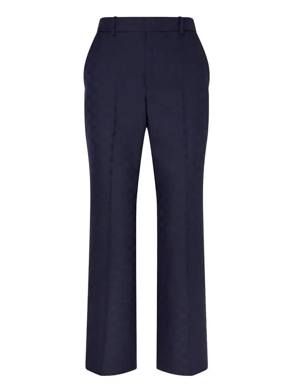 Gucci Jacquard-twill Tapered Trousers - Blue