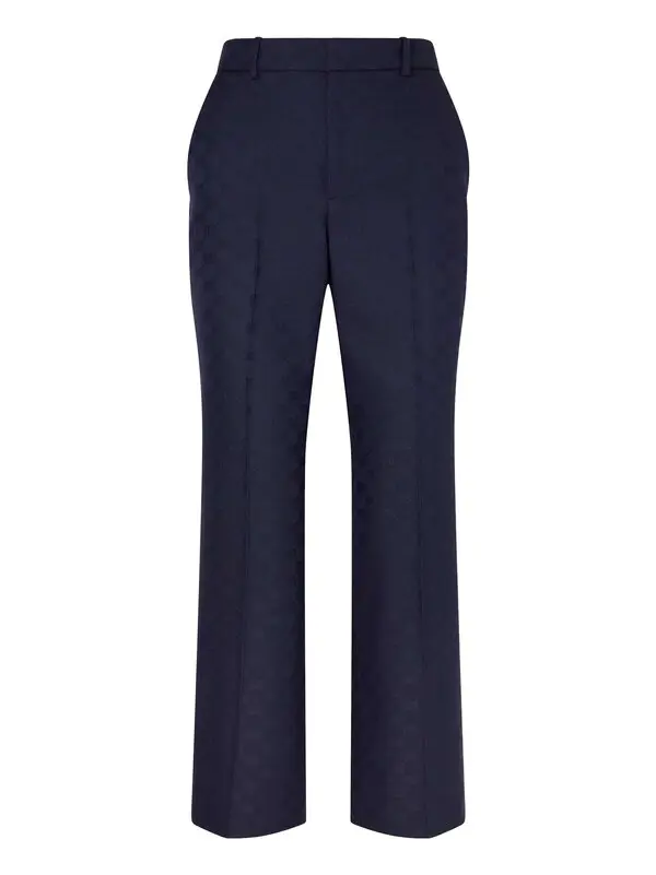 Gucci Jacquard-twill Tapered Trousers - Navy
