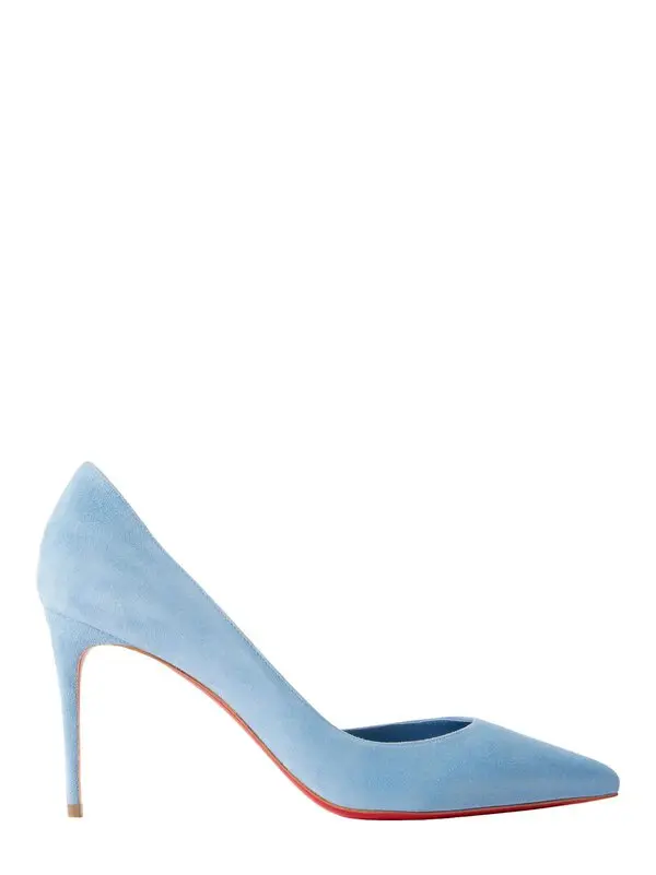 CHRISTIAN LOUBOUTIN Iriza 85 Suede Pumps - Blue
