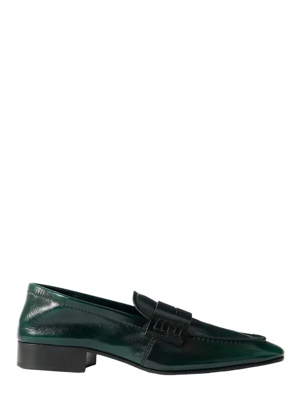 Dries Van Noten Glossed-leather Penny Loafers - Green