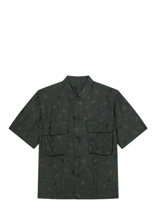Sacai Layered Floral-print Woven Shirt - Green