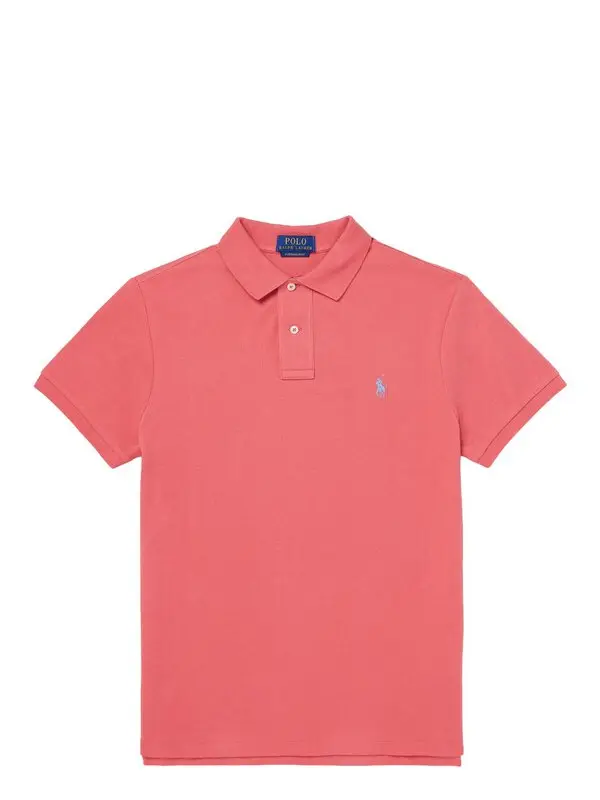 Polo Ralph Lauren Logo-embroidered Cotton-piqué Polo Shirt - Red