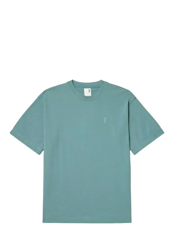 On Club Collective Logo-embroidered Cotton-jersey T-shirt - Teal