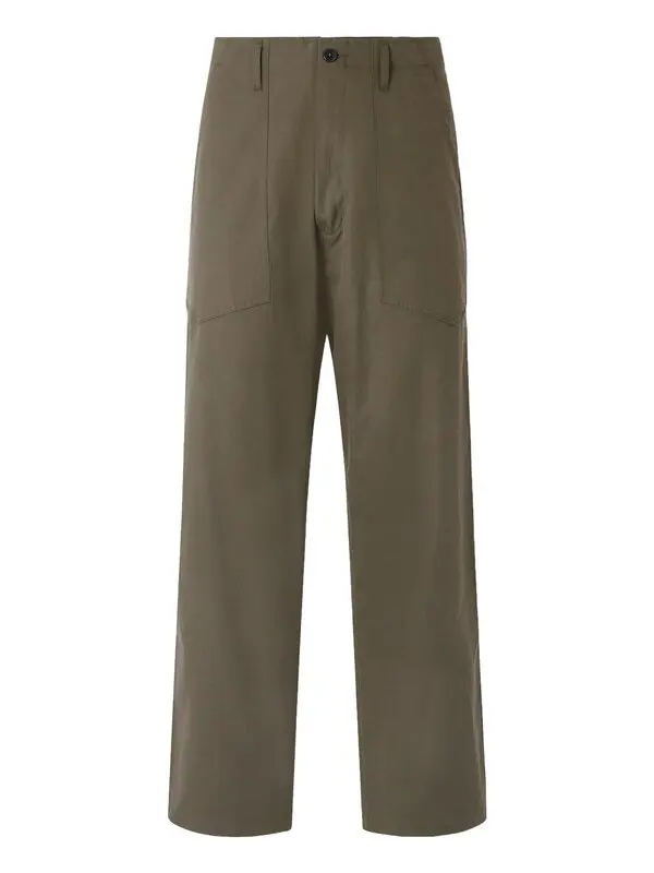 MONITALY Fatigue Wide-leg Cotton Trousers - Green