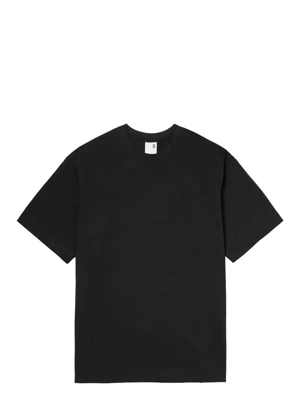 On Club Collective-t Logo-embroidered Cotton-jersey T-shirt - Black
