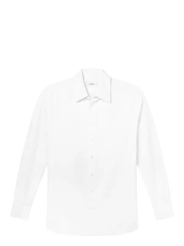 LARDINI Naven Cotton And Silk-blend Shirt - White