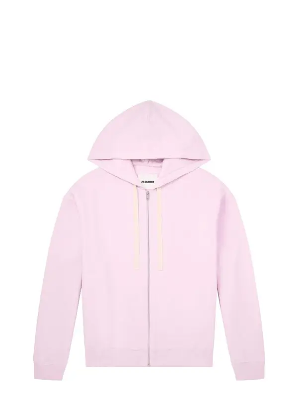 JIL SANDER Cotton-jersey Zip-up Hoodie - Pink