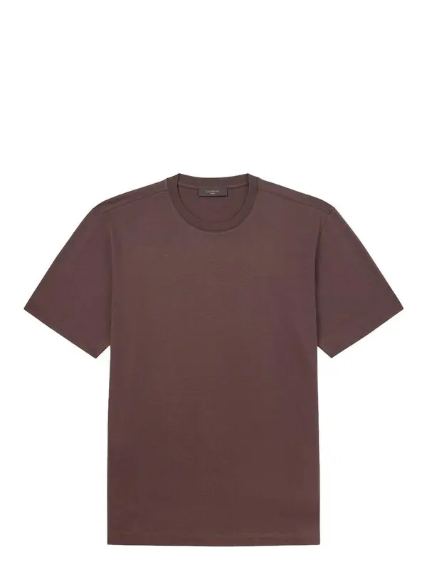 SLOWEAR Cotton And Silk-blend Jersey T-shirt - Brown