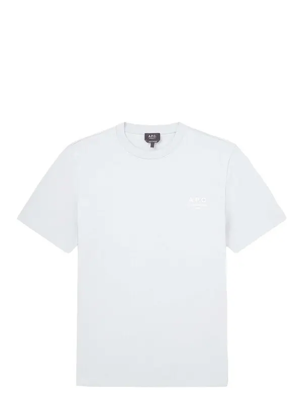 A.p.c. Logo-embroidered Cotton-jersey T-shirt - Gray