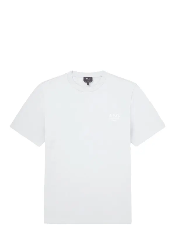 A.p.c. Logo-embroidered Cotton-jersey T-shirt - Gray