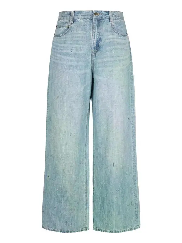 JNBY Pin-embellished Wide-leg Jeans - Blue