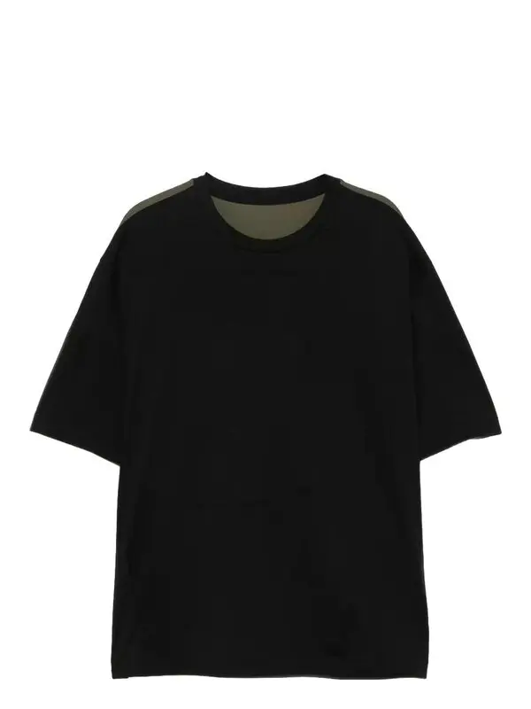 CROQUIS Two-tone Panelled T-shirt - Black