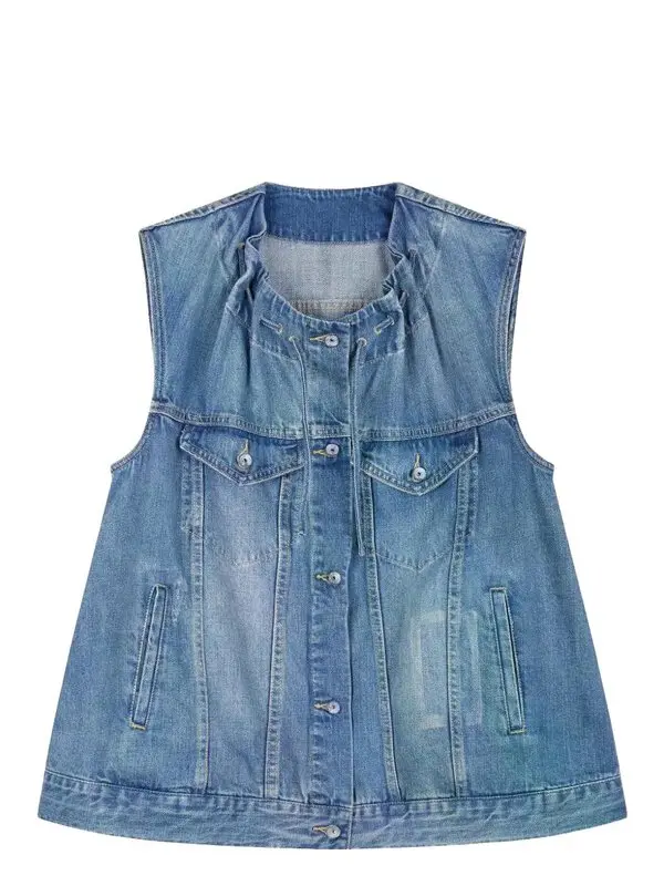 JNBY Cotton Denim Vest - Blue