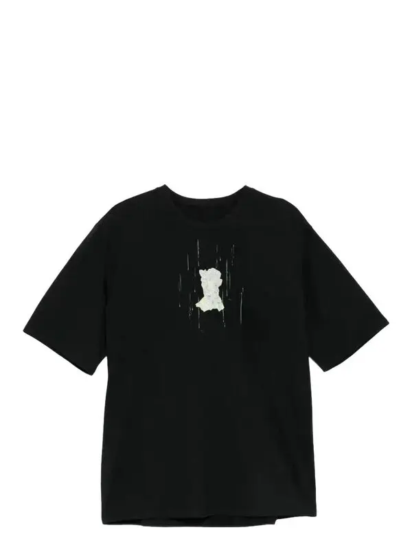 CROQUIS Logo-embroidered T-shirt - Black