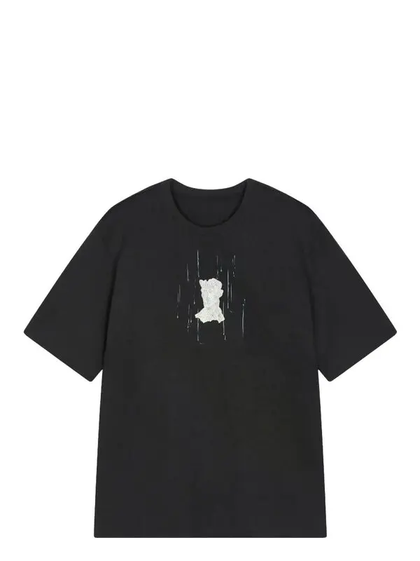 CROQUIS Logo-embroidered T-shirt - Black