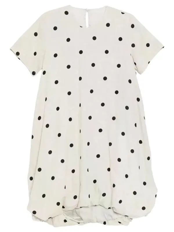 JNBY Polka Dot Puffball Dress - Neutrals