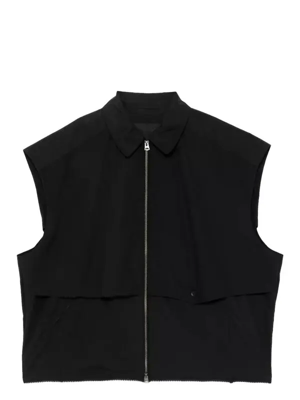 CROQUIS Sleeveless Jacket With Logo - Black
