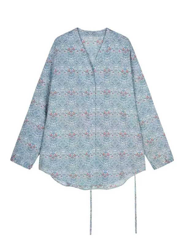 JNBY Floral V-neckline Blouse - Blue