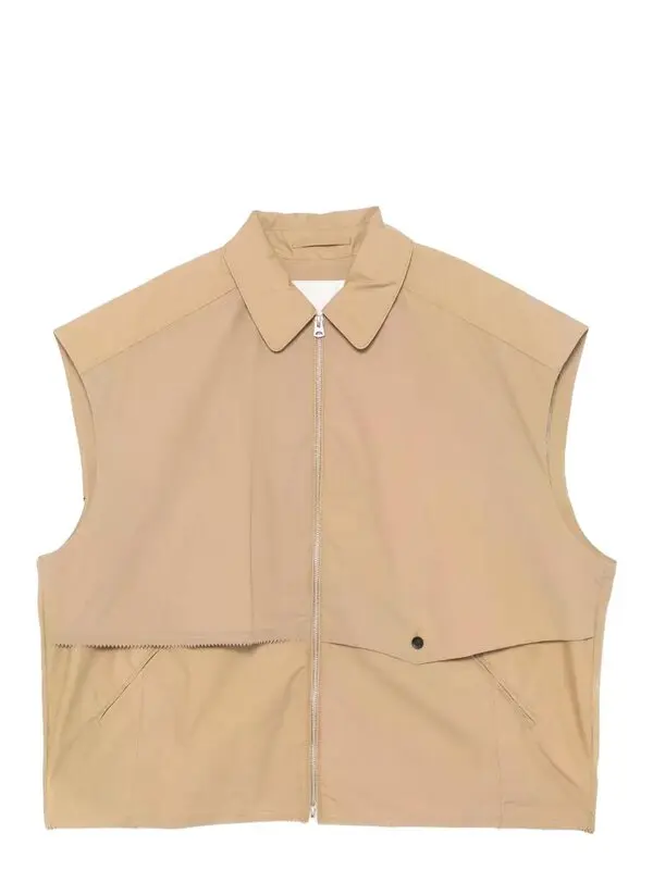 CROQUIS Logo Sleeveless Jacket - Neutrals