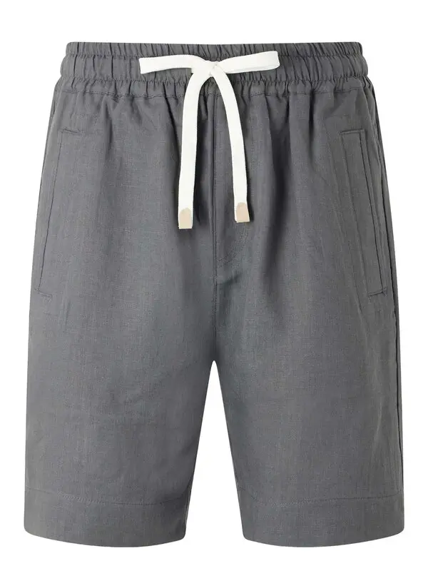 Eleventy Straight-leg Linen Shorts - Gray