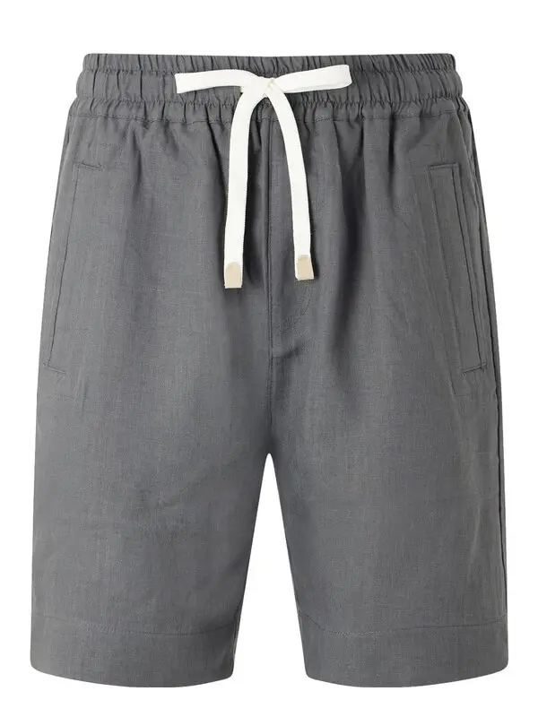 Eleventy Straight-leg Linen Shorts - Gray