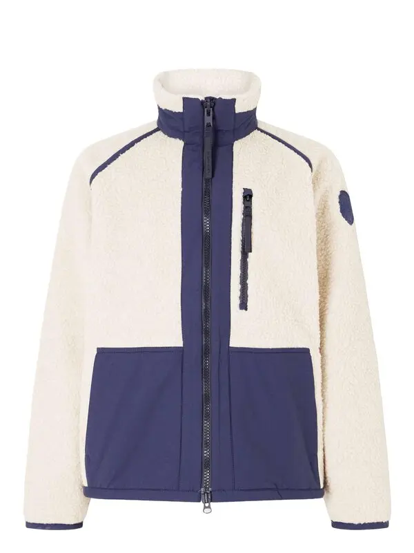 Canada Goose Westport Logo-appliquéd Wool-blend Fleece And Cotton-blend Jacket - Beige