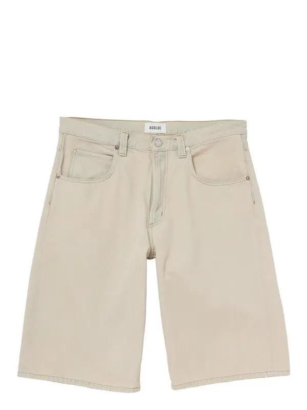 AGOLDE Fusion Straight-leg Denim Shorts - Neutrals