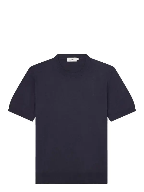 Altea Linen And Cotton-blend T-shirt - Blue