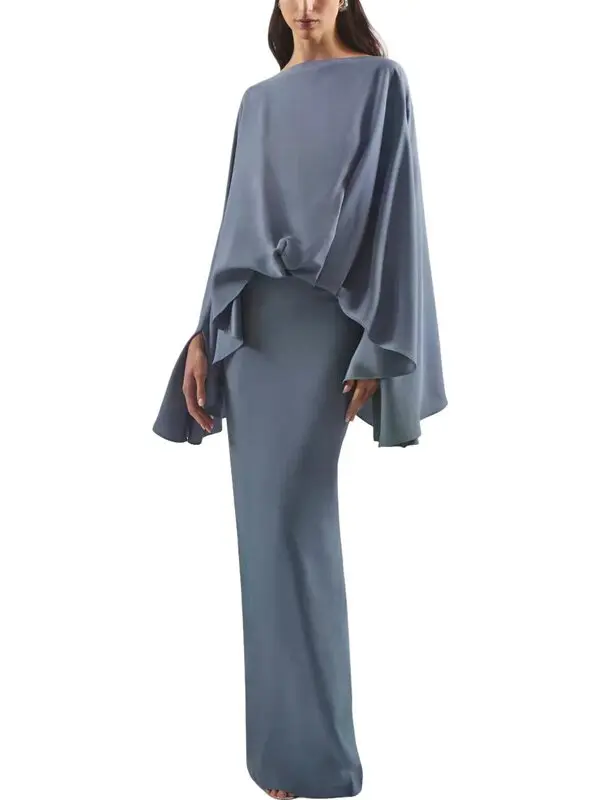 TALLER MARMO Eolia Draped-detail Maxi Dress - Blue