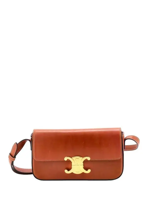 Celine Triomphe East-west Smooth Calfskin Shoulder Bag - Brown