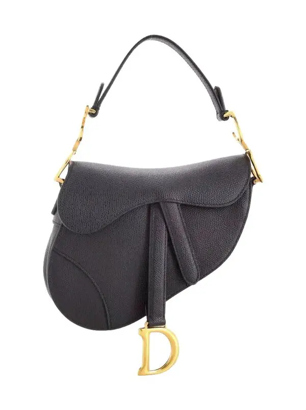 Dior Saddle Handbag Leather Mini Shoulder Bag - Black