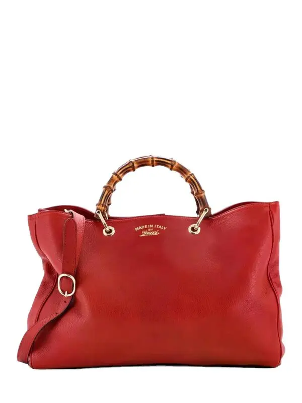 Gucci Bamboo Shopper Large Tote Bag - Red
