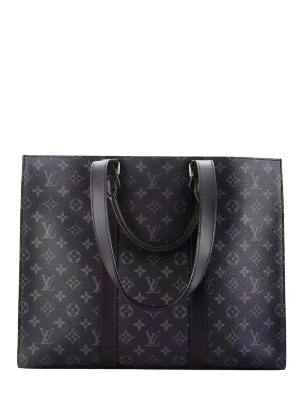 LOUIS VUITTON Sac Plat Horizontal Tote Bag Monogram Eclipse Canvas - Black