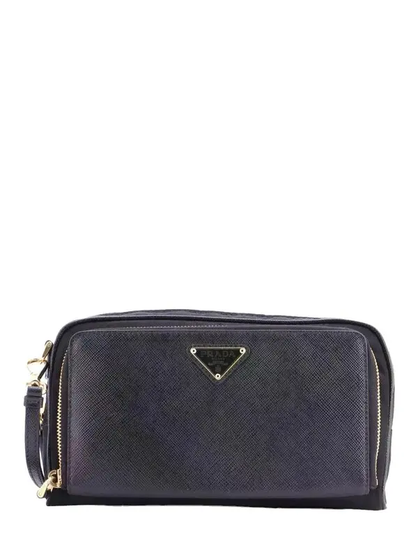 Prada Tessuto And Saffiano Leather Mini Crossbody Bag - Black