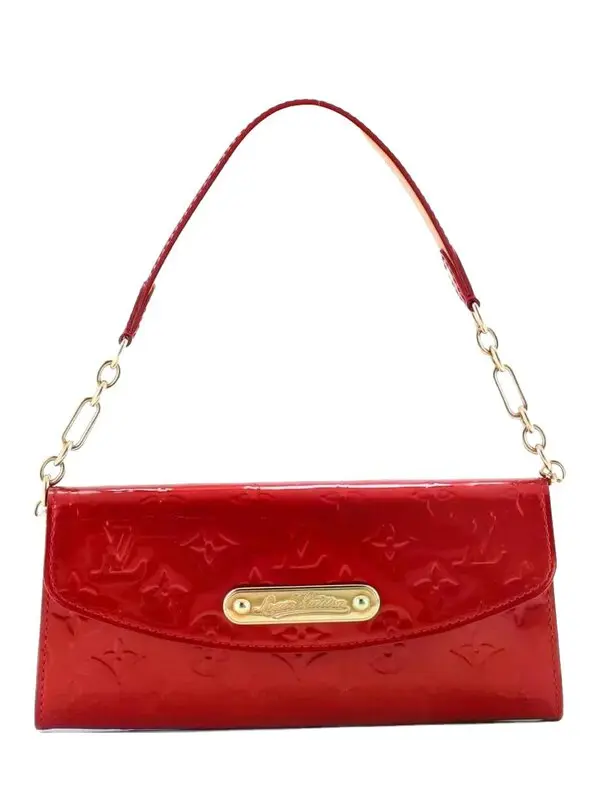 LOUIS VUITTON Sunset Boulevard Handbag Monogram Vernis Clutch - Red