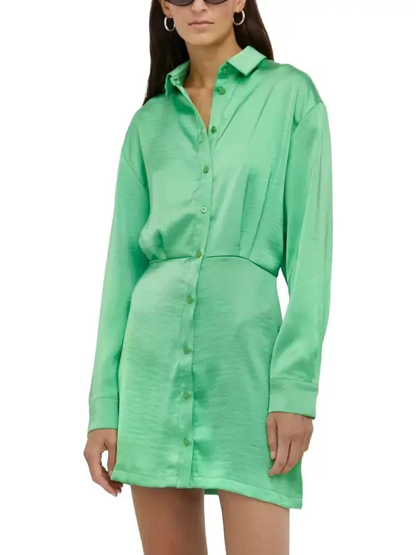 SAMSOE SAMSOE Buttoned Collared Mini Dress - Green
