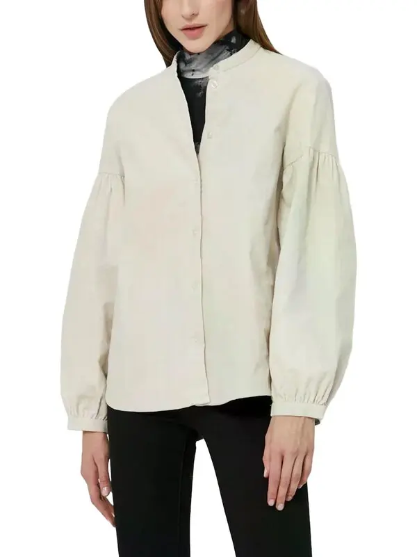SAMSOE SAMSOE Balloon-sleeve Shirt - Neutrals