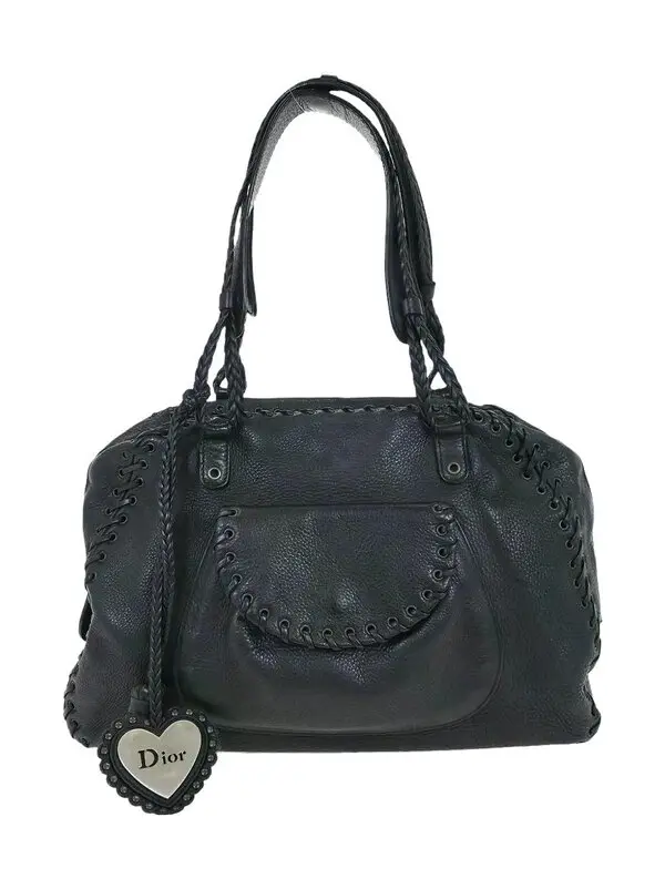 Dior 2007 Braided Leather Tote Bag - Black