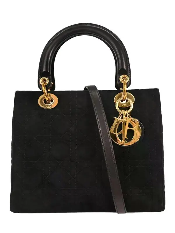 Dior 1997 Cannage Tote Bag - Black