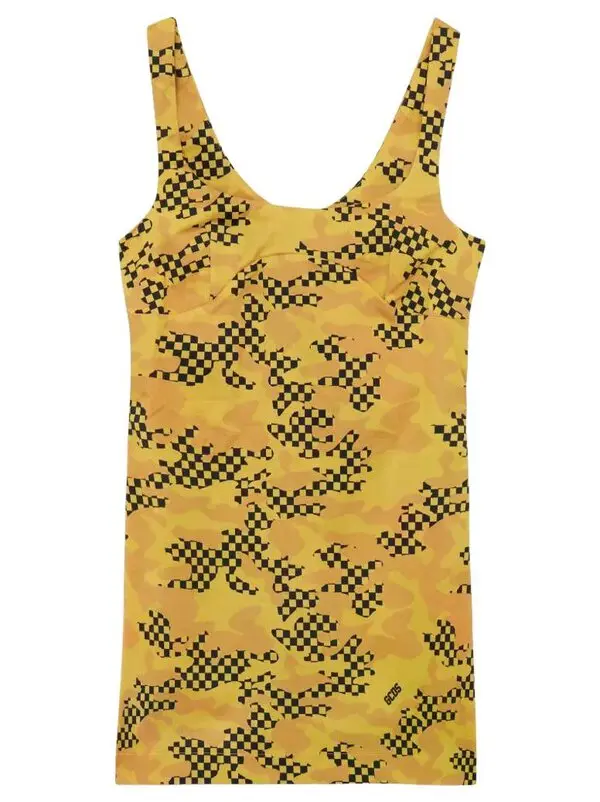Gcds Printed Mini Dress - Yellow