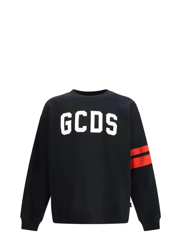 Gcds Logo Print Crew Neck Sweatshirt - Black