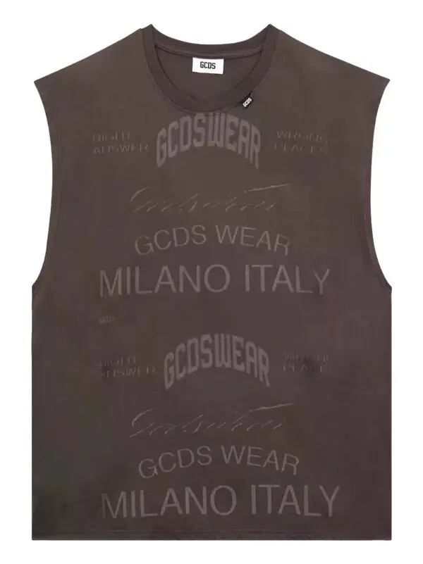 Gcds Sleeveless Vest - Brown