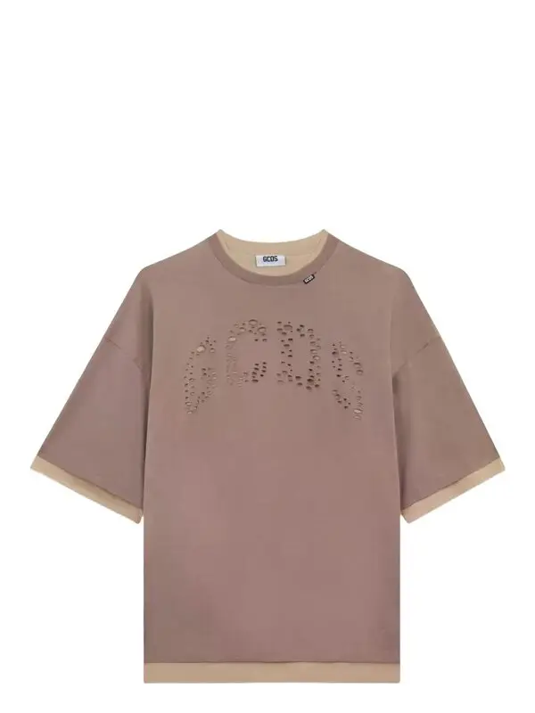 Gcds Logo-detail T-shirt - Brown