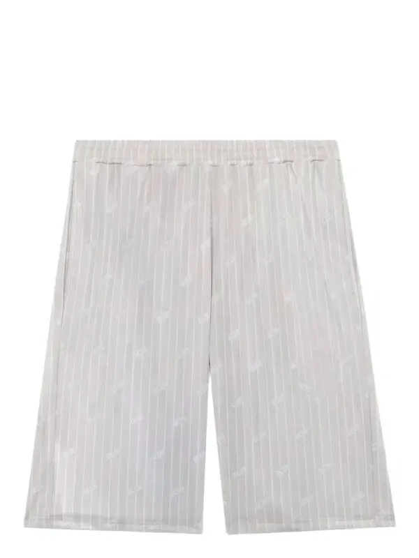 Gcds Pinstripe Logo Shorts - Neutrals