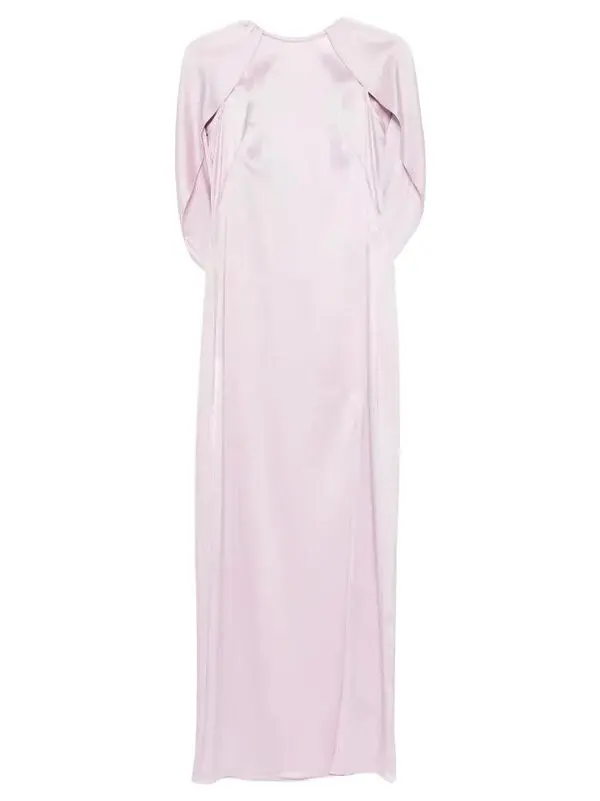 Amsale Column Cape Maxi Dress - Purple