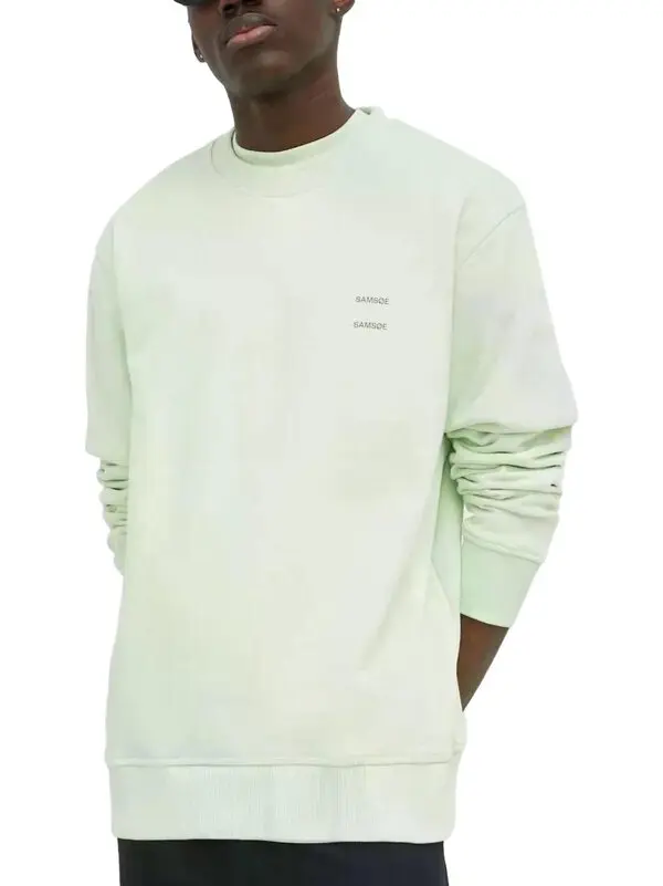 SAMSOE SAMSOE Logo-detail Crew-neck Sweatshirt - Green