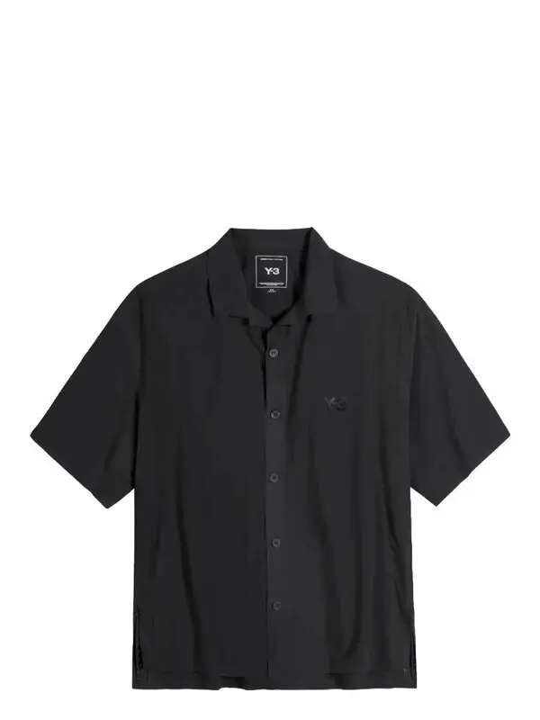 Y3 Perforated-detail Short-sleeve Shirt - Black