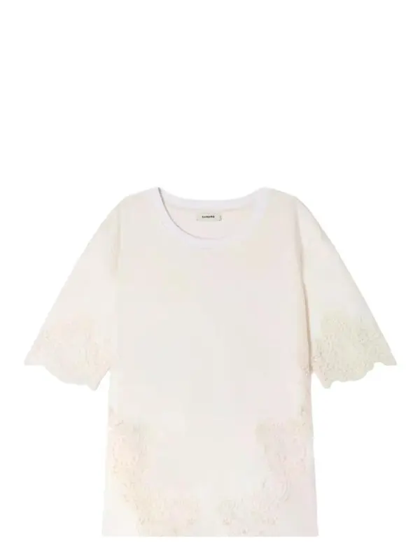 Sandro Lace-detail Short-sleeve T-shirt - White