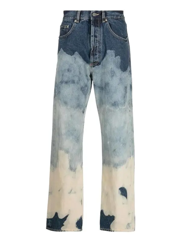 Palm Angels Tie Dye Straight Jeans - Blue
