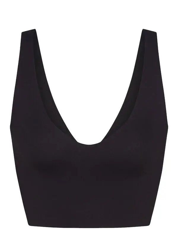 NIKESKIMS Matte V-neck Bra Top - Black